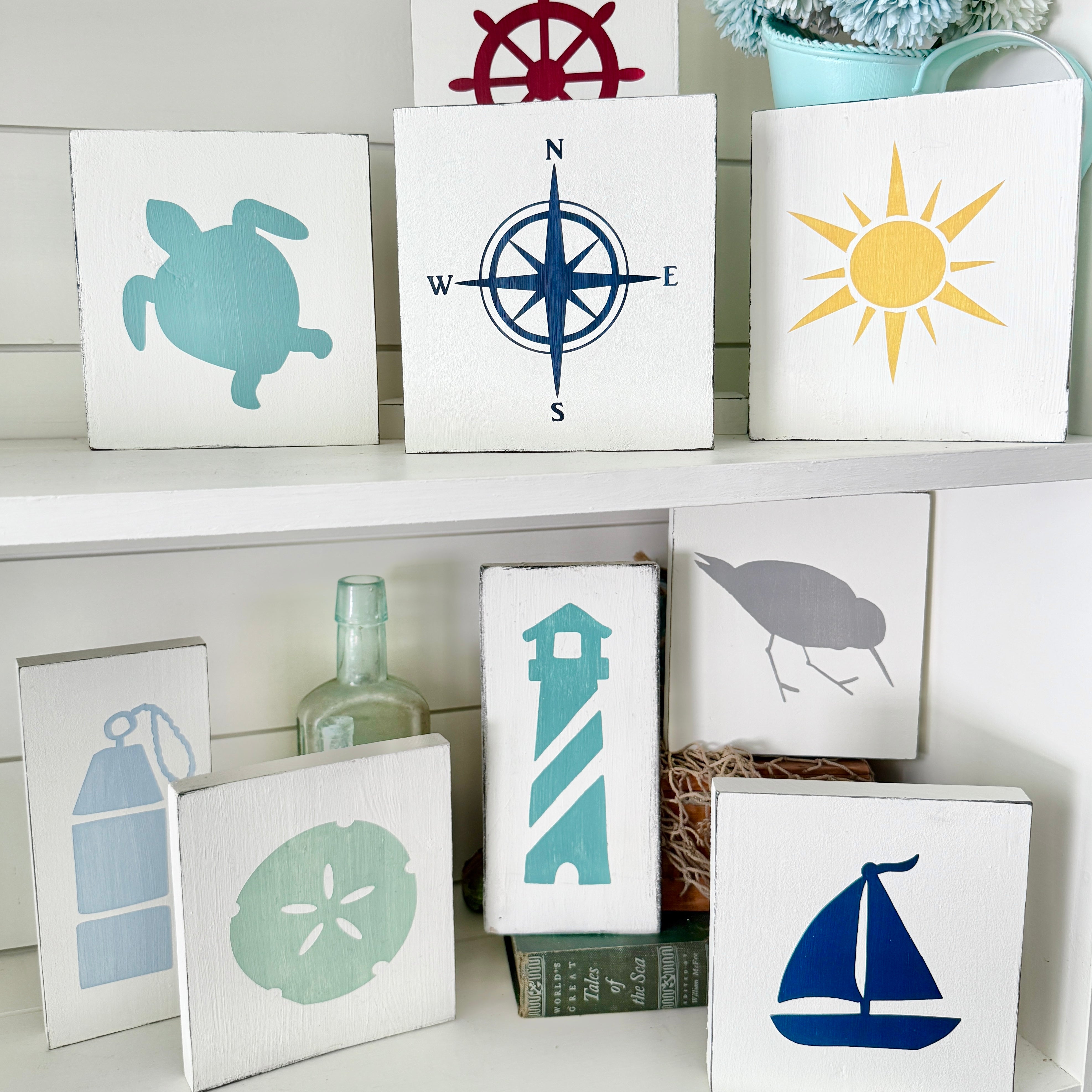 Beach Icons Signs - Classic Coastal Symbols | Anchored Soul Designs
